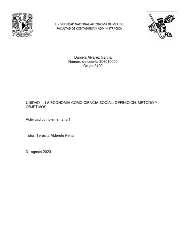 Actividad Complementaria 2 Daniela Alvarez | PDF