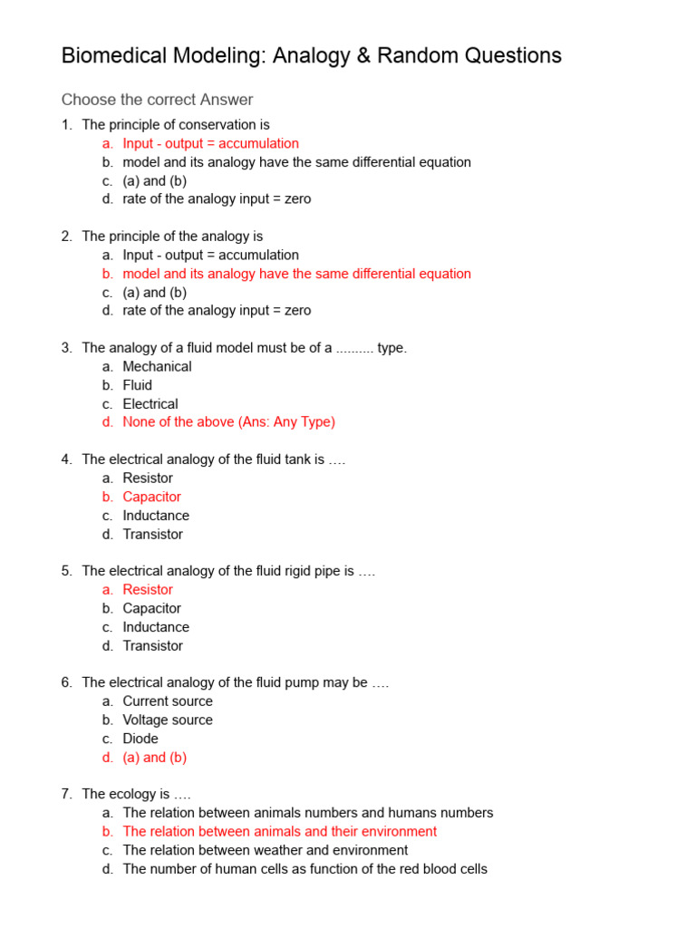Biomedical Modeling: Concepts & Questions | PDF | Normal Distribution ...