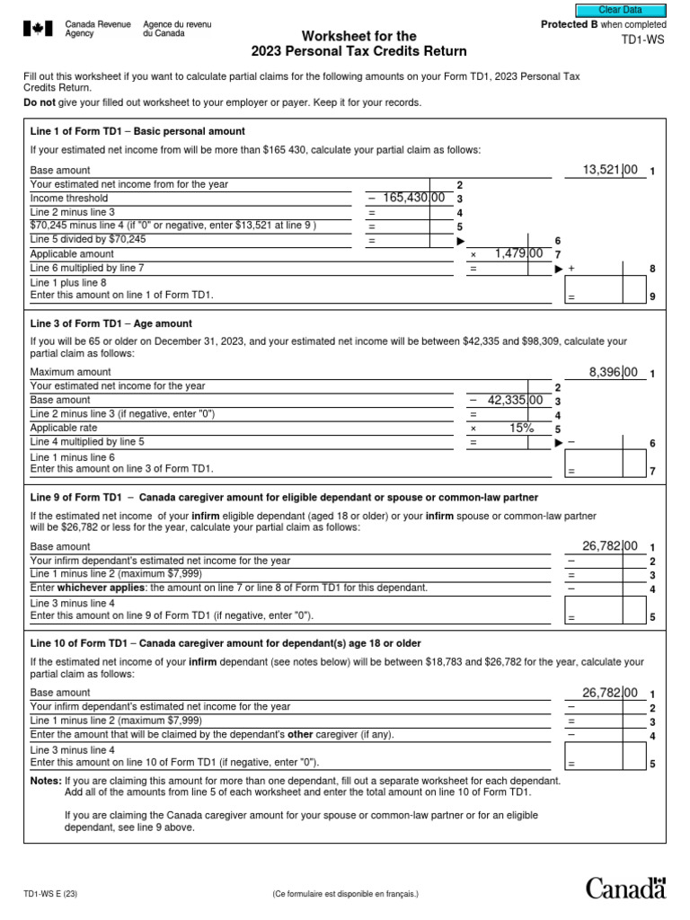 td1 Ws Fill 23e | PDF