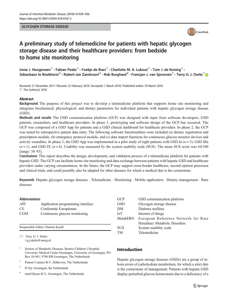J of Inher Metab Disea - 2018 - Hoogeveen - A Preliminary Study of ...