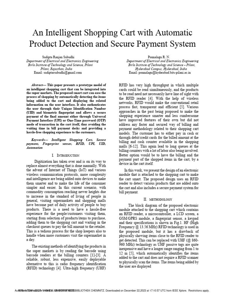 An Intelligent Shopping Cart With Automatic Product Detection and ...