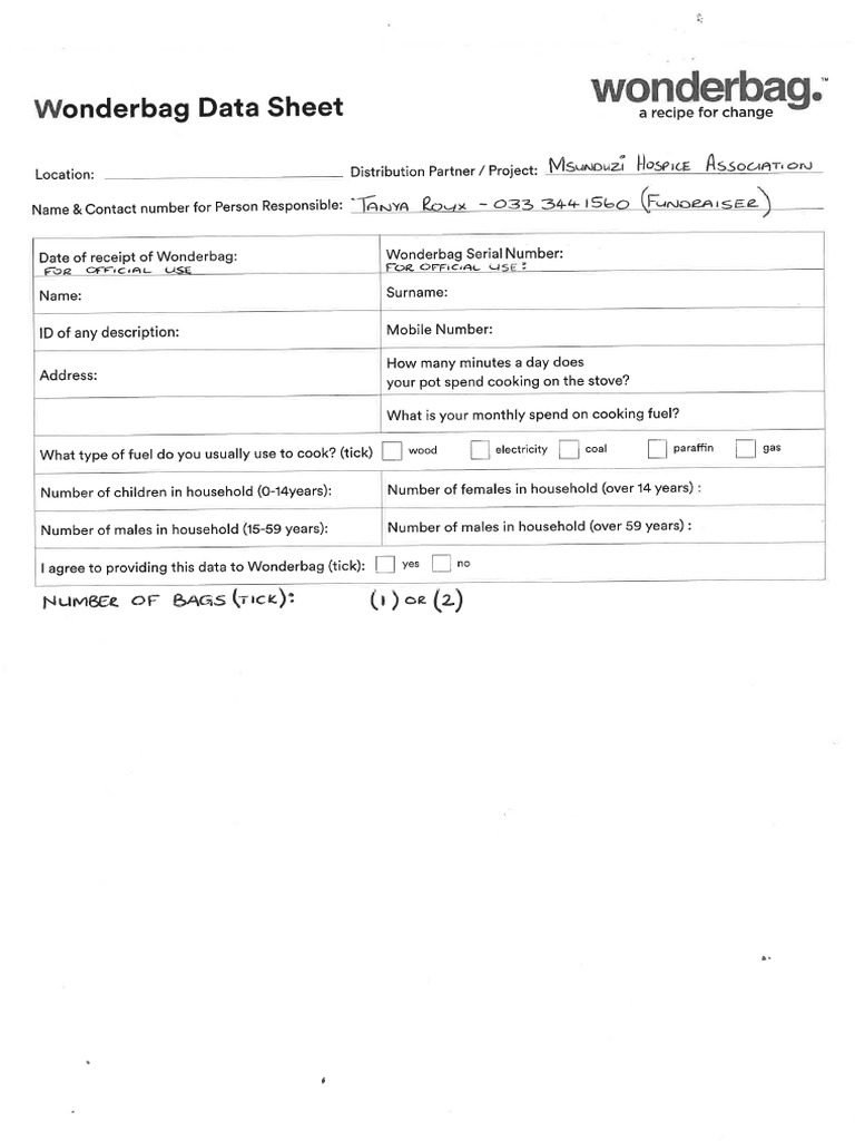 Wonderbag - Data Sheet | PDF