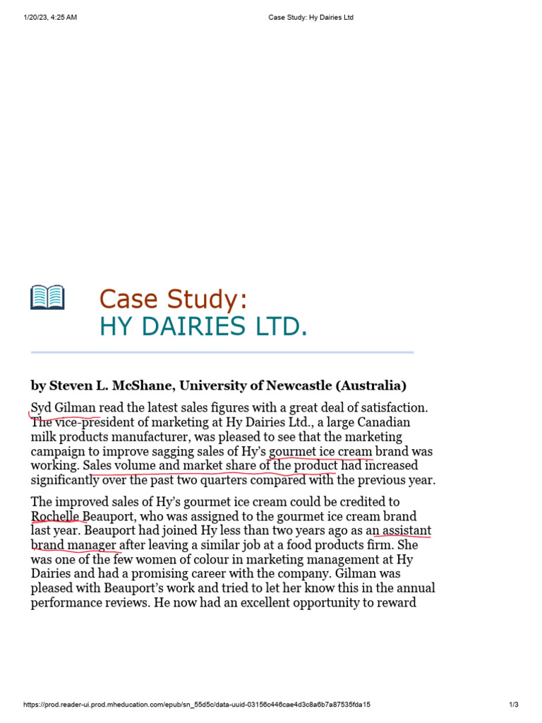 Case Study - Hy Dairies LTD 3 | PDF | Career & Growth | Finance & Money ...
