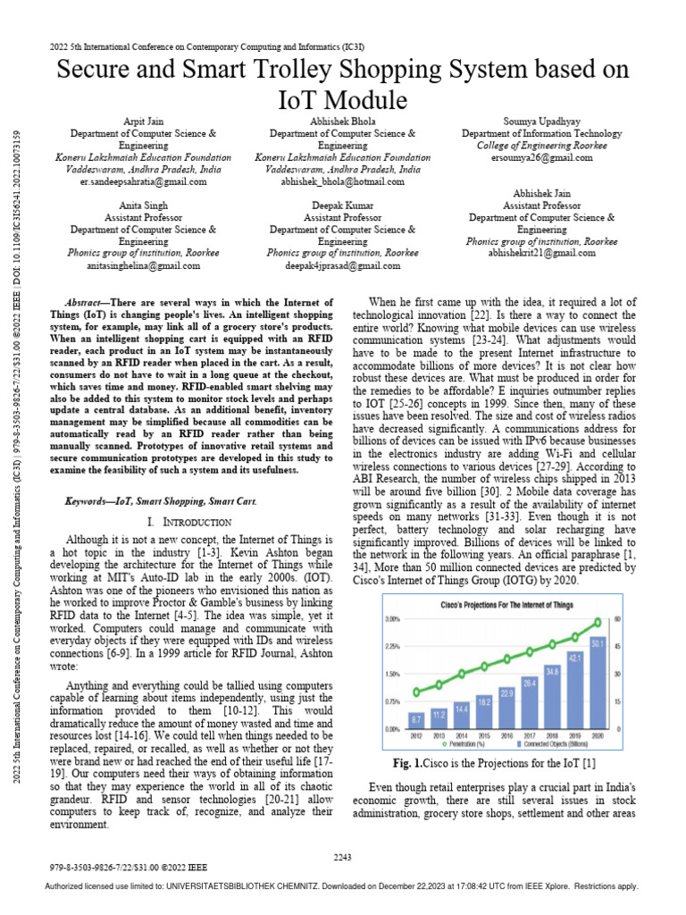 Secure and Smart Trolley Shopping System Based On IoT Module | Download ...