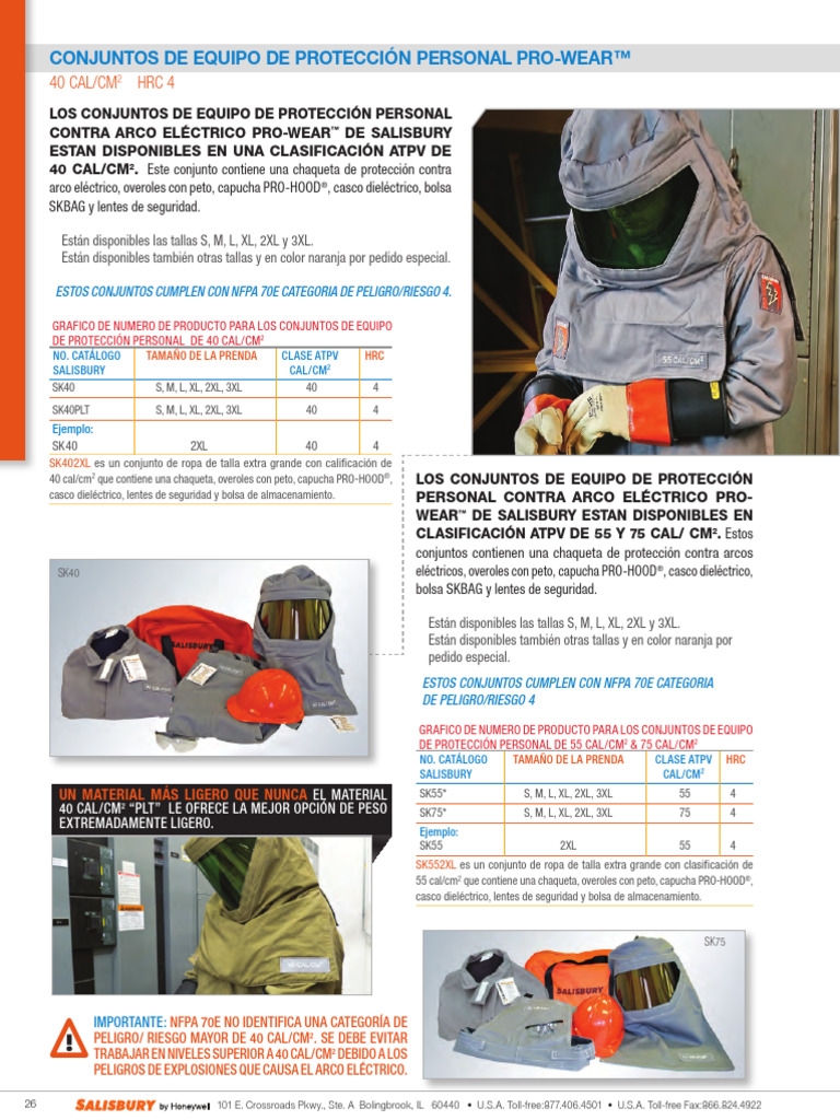 Arc Flash Protection Salisbury Safety Kit 40 Cal - 791123 | Descargar ...