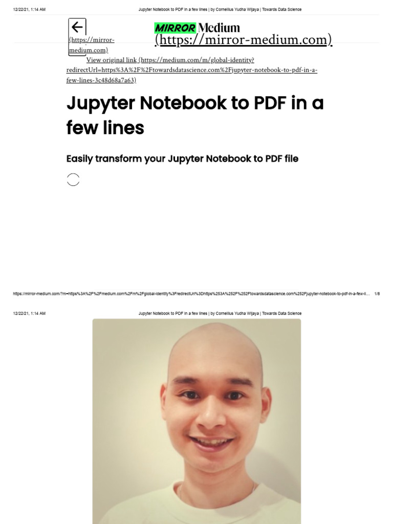Jupyter Notebook To PDF in A Few Lines - by Cornellius Yudha Wijaya ...