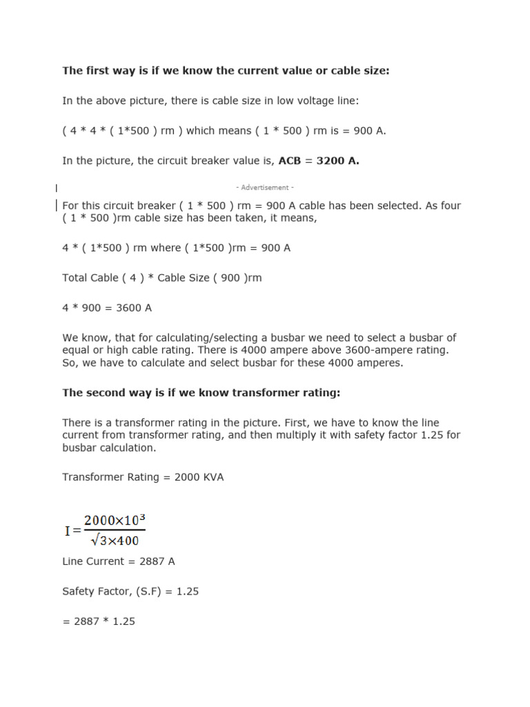 Busbar Computation | PDF
