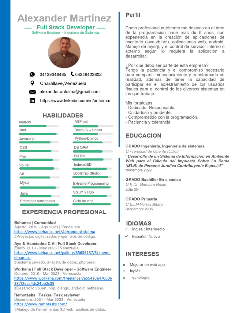 CV Alex 2023 | PDF | Software de la aplicacion | Php