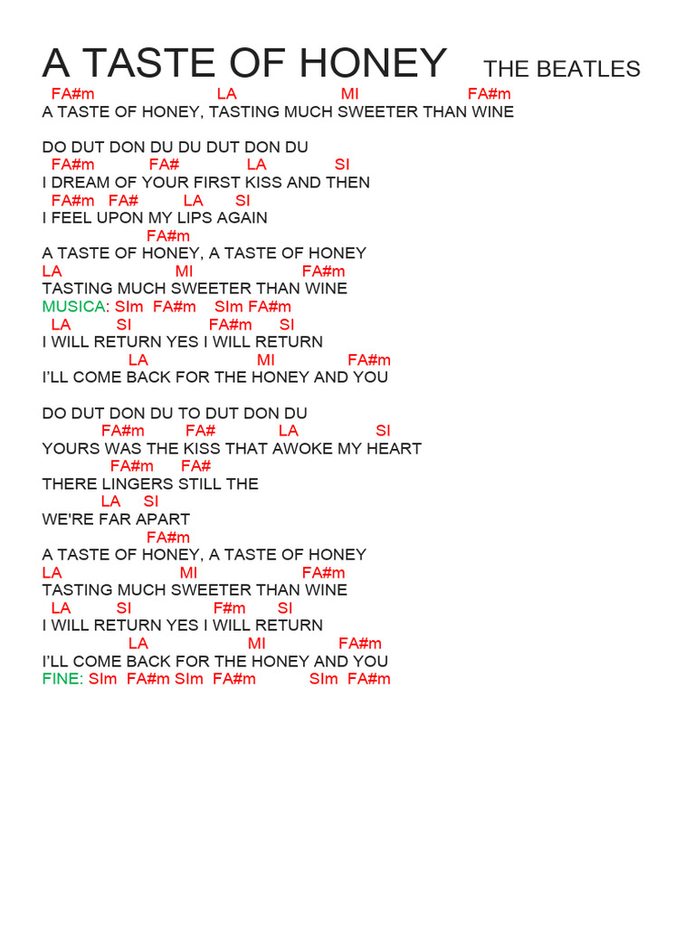 A Taste of Honey | PDF