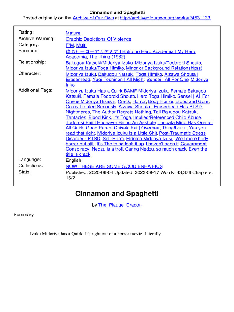 Cinnamon and Spaghetti | PDF