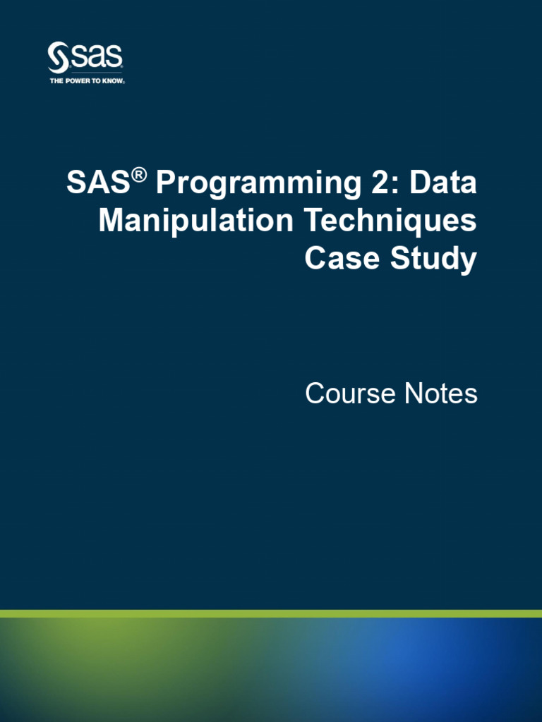 SAS Programming 2 Data Manipulation Techniques Case Study | PDF