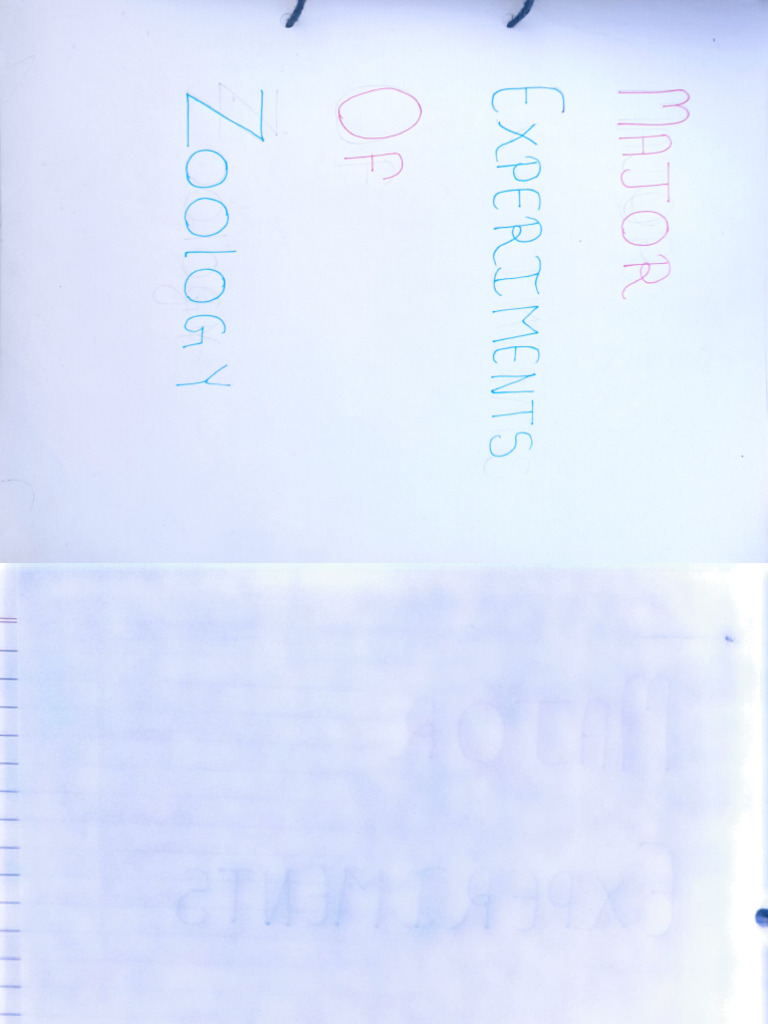 Major Experiment of Zoology | PDF