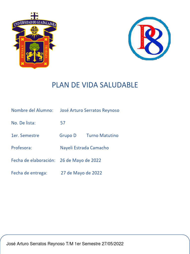 Plan de Vida Saludable Jose Reynoso | PDF