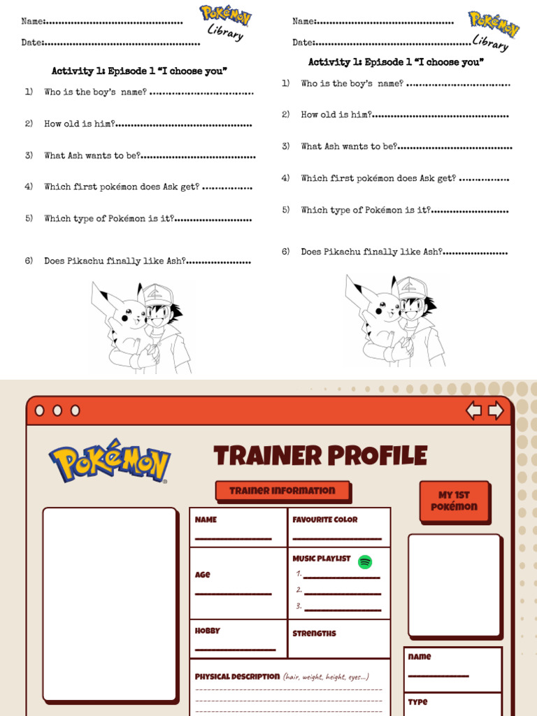 Worksheets Pokémon 23 - 24 | PDF | Pokémon | Japanese Games