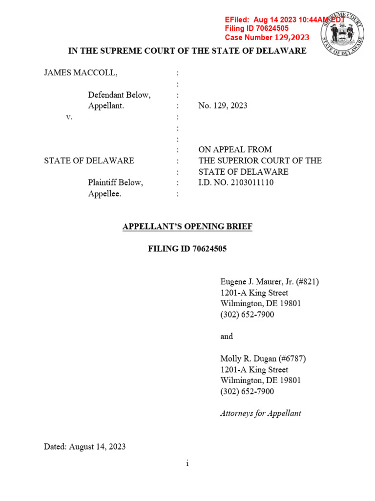 James MacColl Opening Brief | PDF