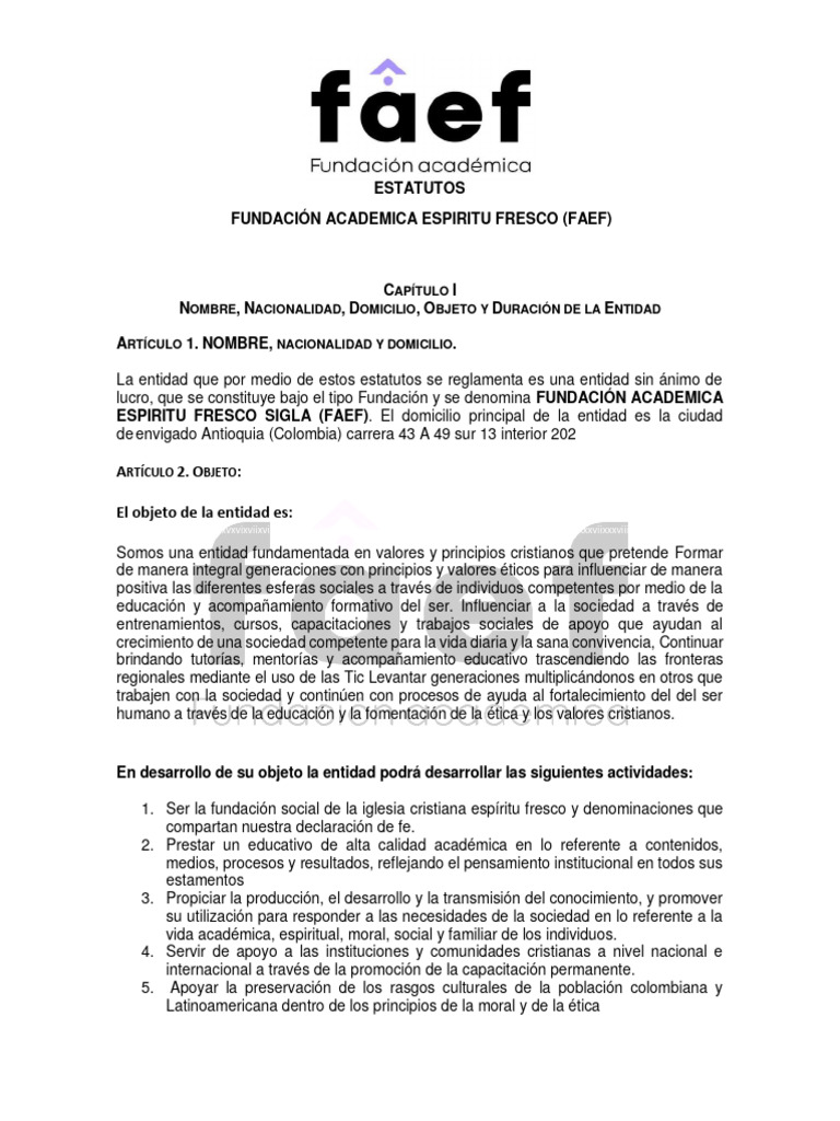 Estatutos Faef | PDF