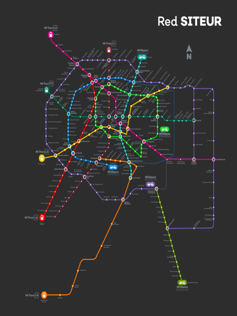 Mapa Red SITEUR Guadalajara | PDF | Tránsito rápido | Transporte en bus