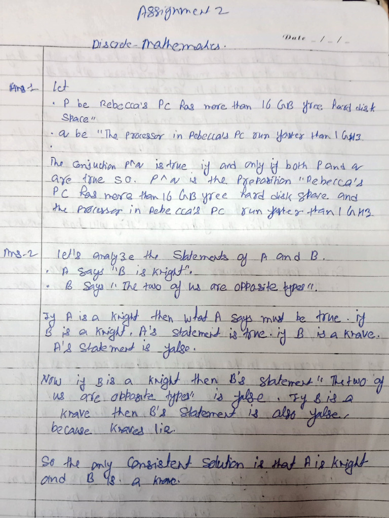 Discete Mathematics Assignment 2 | PDF