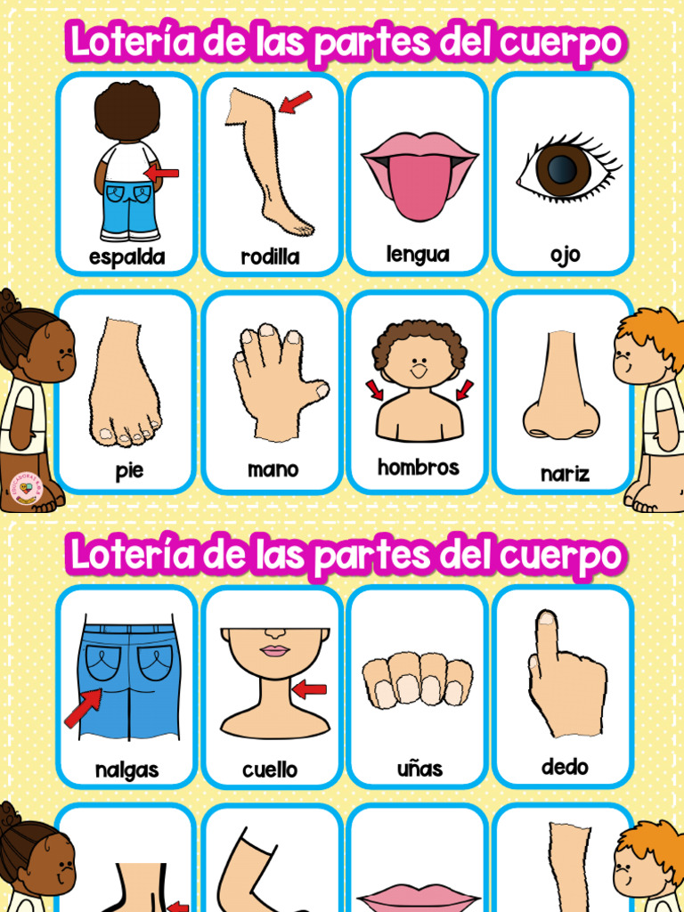 Lotería - Partes Del Cuerpo - Educadorassos | PDF