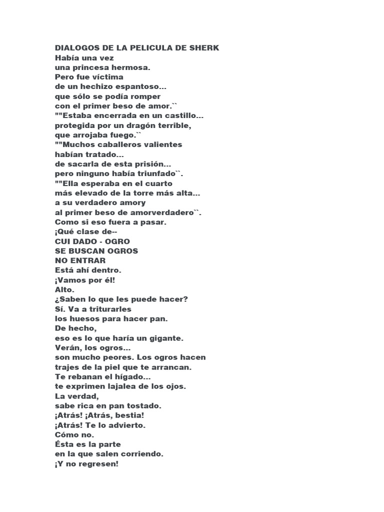 Diálogos de Shrek: Momentos Clave | PDF