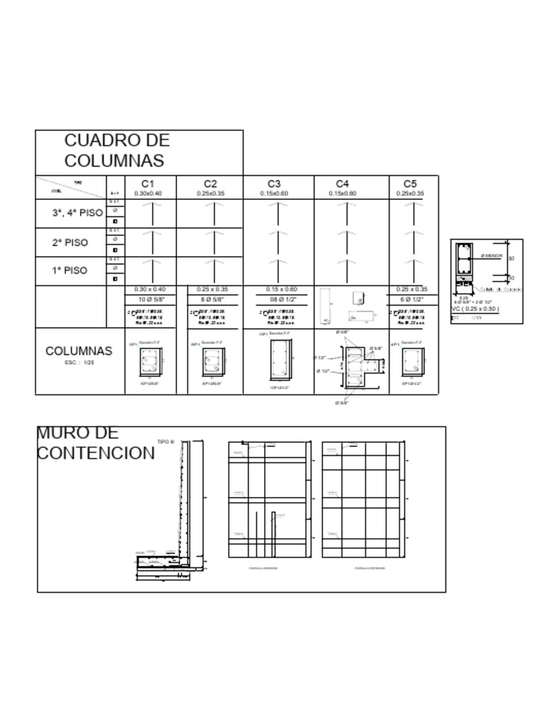 Cuadro de Columnas para Estructuras | PDF