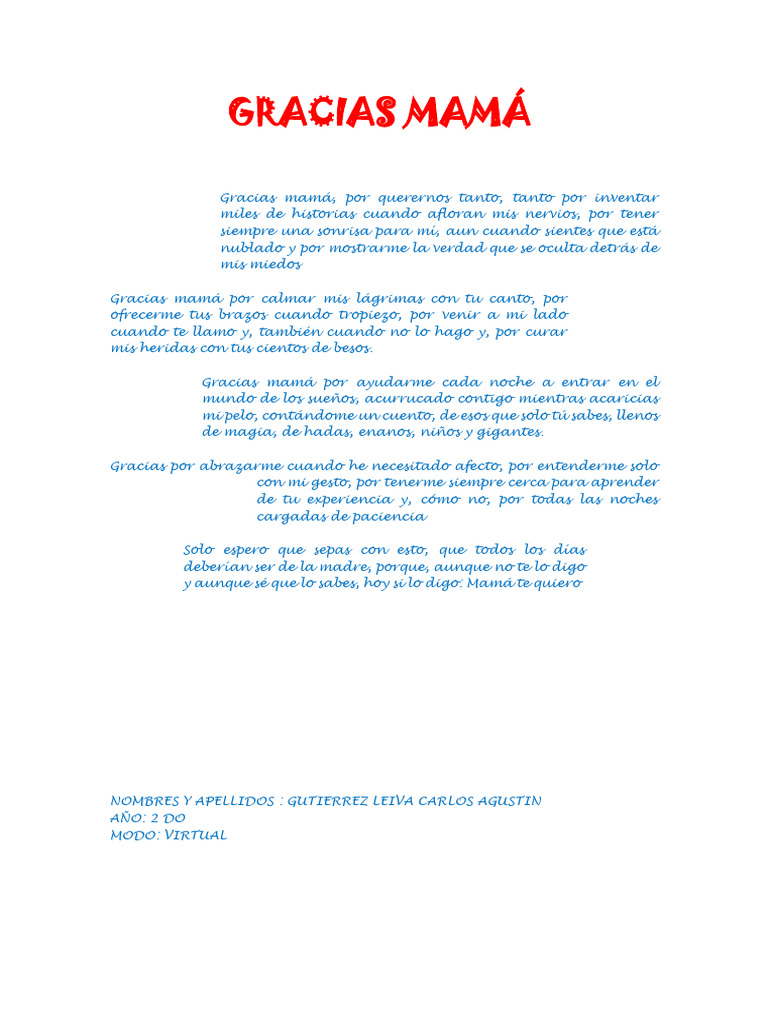 Gracias Mamá Pdf