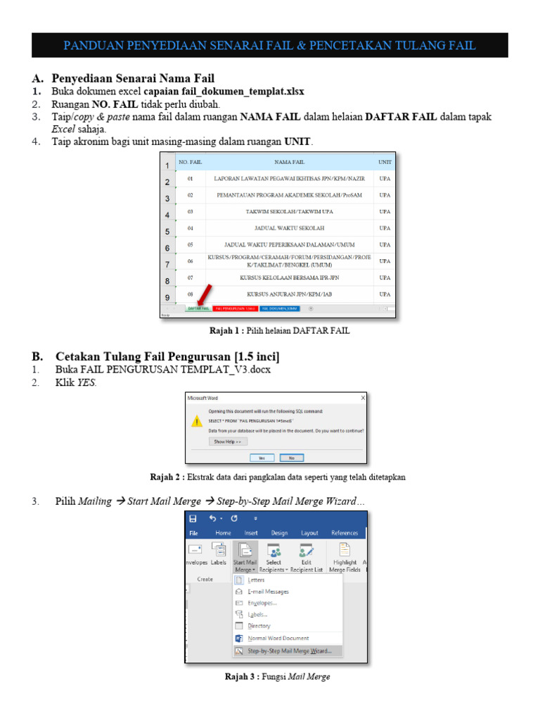 Panduan Pyediaan Dan Pencetakan Tulang Fail | PDF