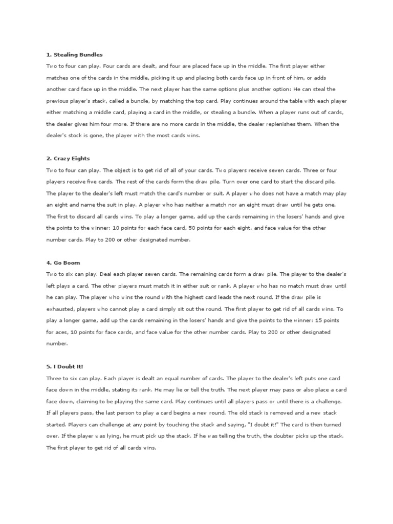 Card Games | PDF | Gaming | Tabletop Games