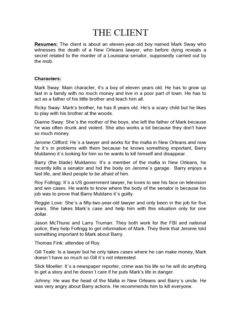 Resumen The Client | PDF