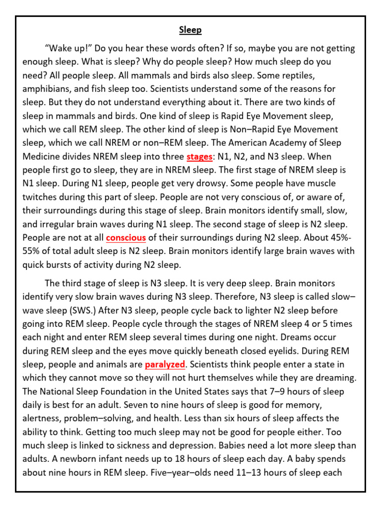 Sleep | PDF | Sleep | Rapid Eye Movement Sleep