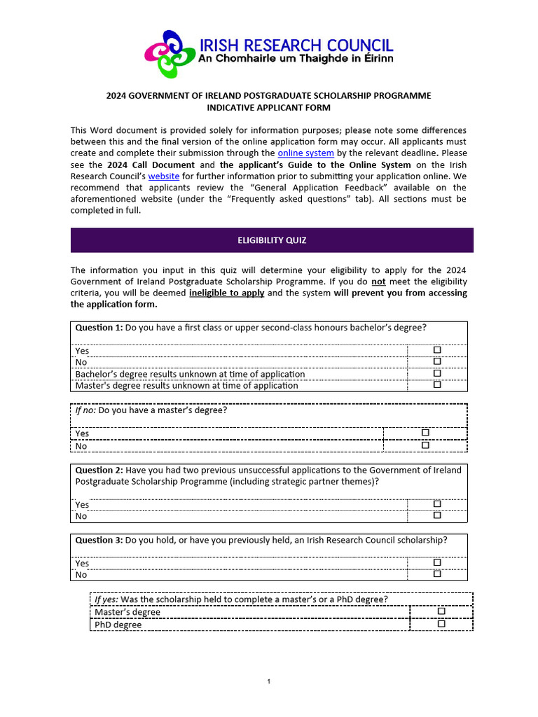 GOIPG 2024 Applicant Form PDF Academic Degree Postgraduate Education