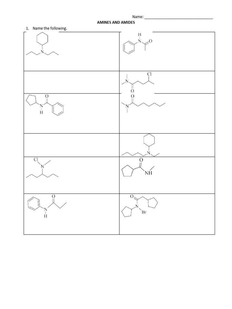 Amines and Amides Naming Guide | PDF | Science & Mathematics | Technology & Engineering