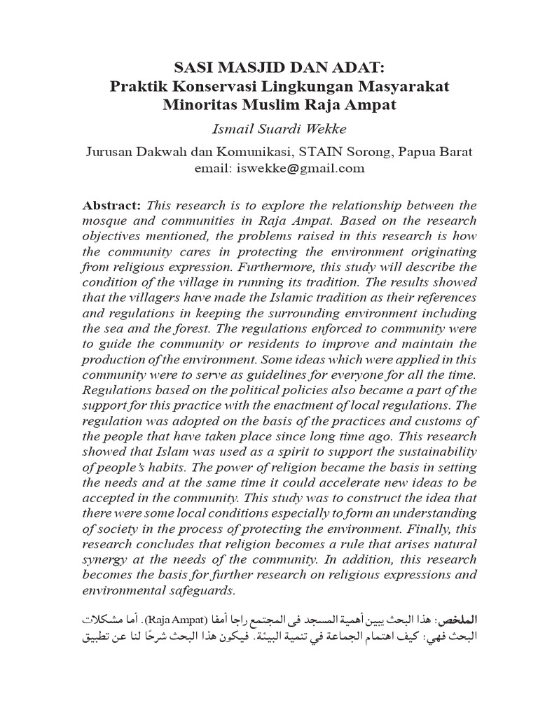 Sasi Masjid Dan Adat Praktik Konservasi | PDF