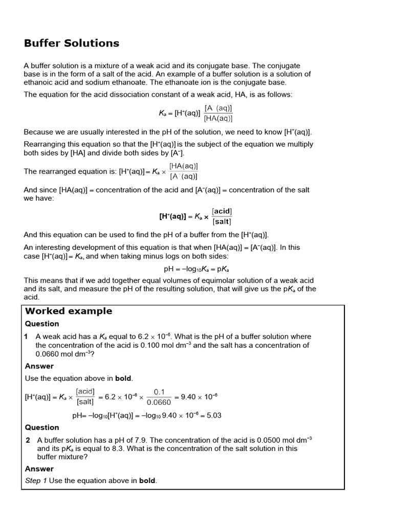 Buffer Student Sheet | PDF