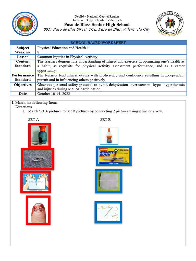 Worksheet HOPE1 Q1W1 | PDF