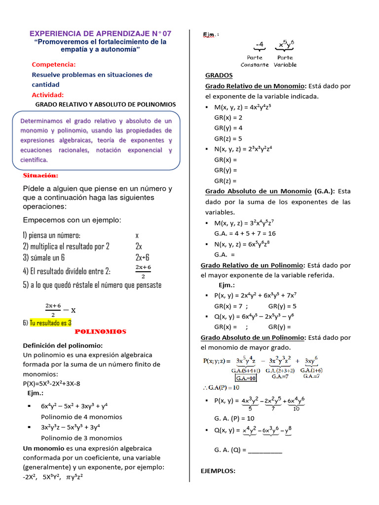 Grados de Un Polinomio | PDF