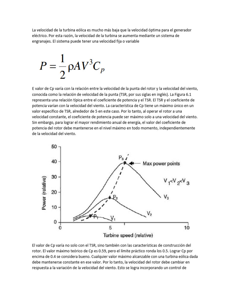 La Velocidad de La Turbina Eólica Es Mucho Más Baja Que La Velocidad Óptima para El Generador ...