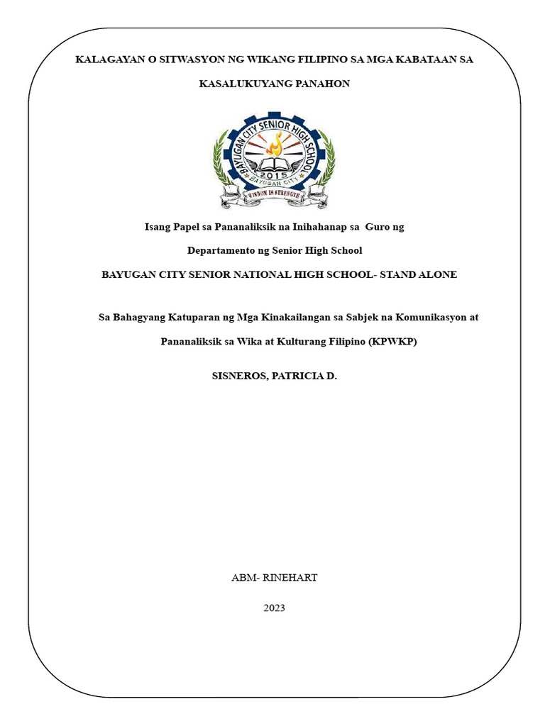 FORMAT-PANANALIKSIK | PDF