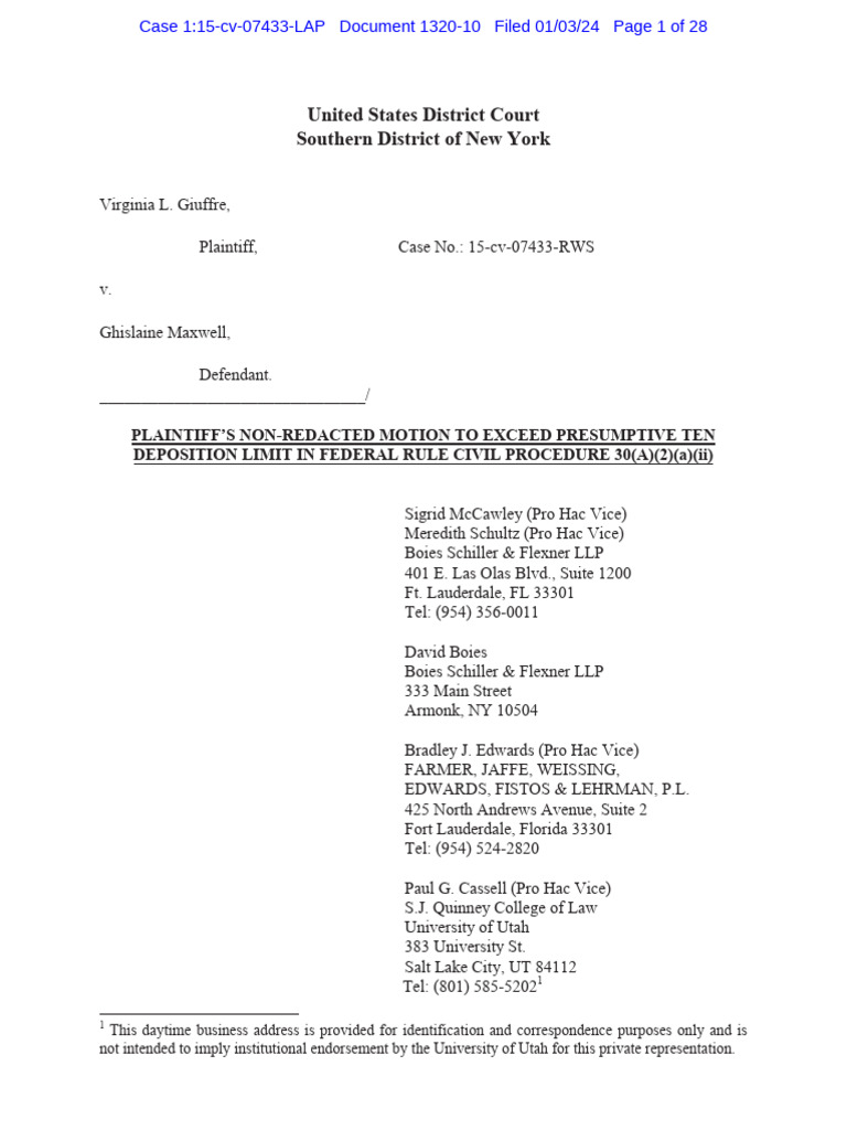 Epstein Exhibits Unsealed January 3, 2024 (Virginia L. Giuffre v ...
