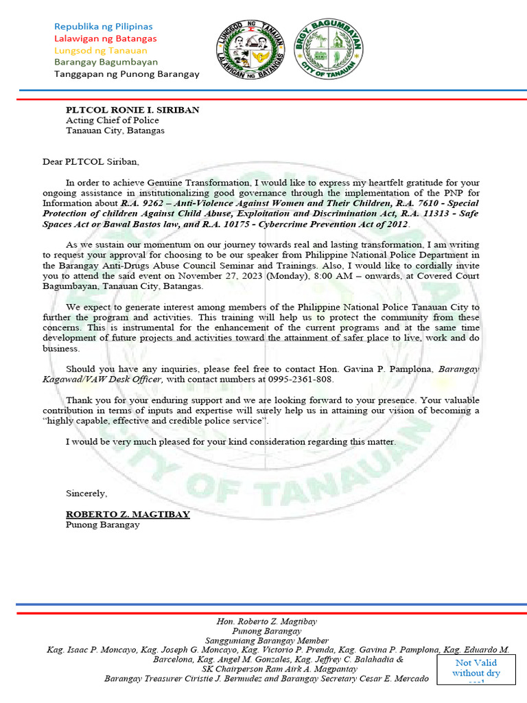 PNP Letter Seminar | PDF | Philippines