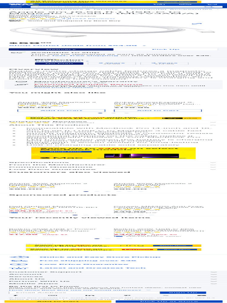 Apple 2m 6 56 Ft Usb C To Magsafe 3 Cable Mlyv3ama Best Buy Canada