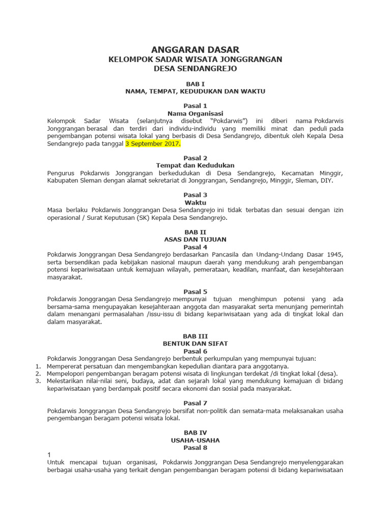 Adart Pokdarwis | PDF