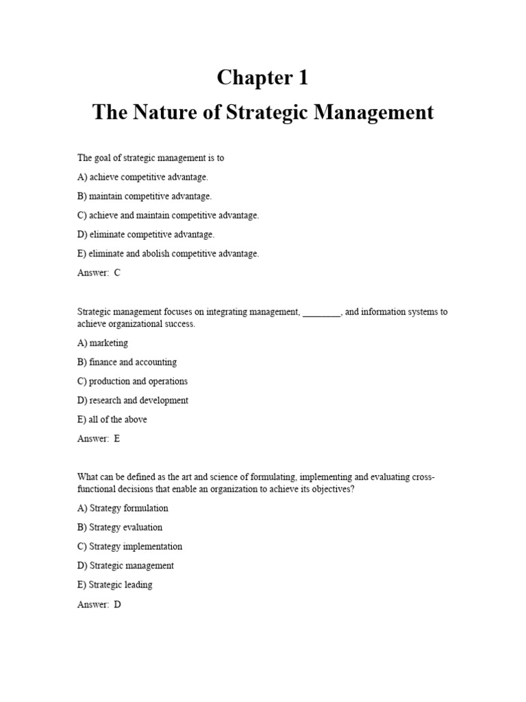 SM Chapter 1 | PDF | Strategic Management | Strategic Planning