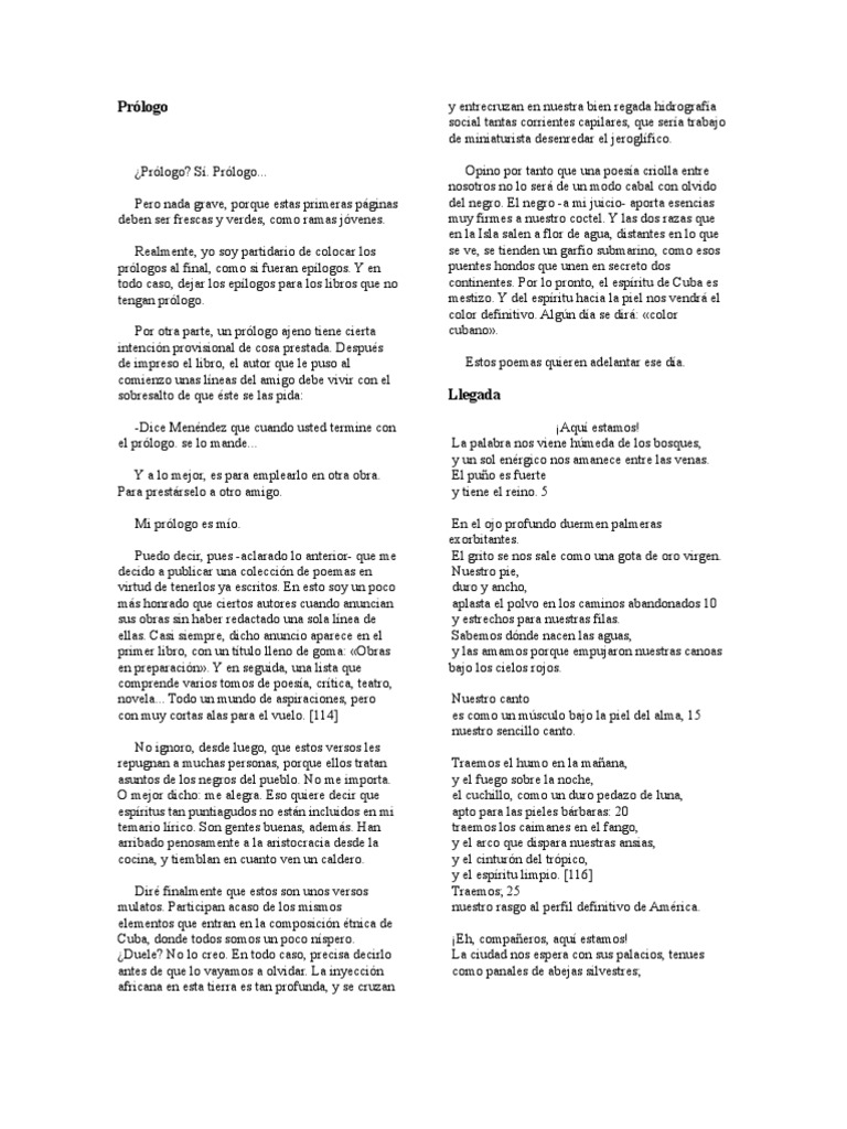 Nicolas Guillen, Songoro Cosongo | PDF | Cuba | Naturaleza