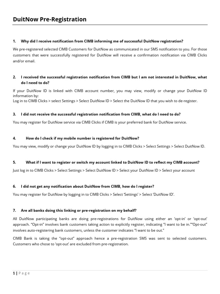 DuitNow FAQ 201812 | PDF | Finance & Money Management