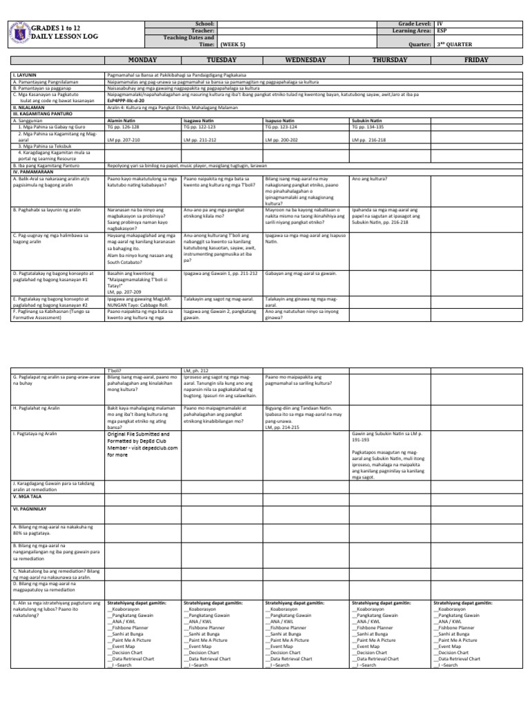 DLL - Esp 4 - Q3 - W5 | PDF