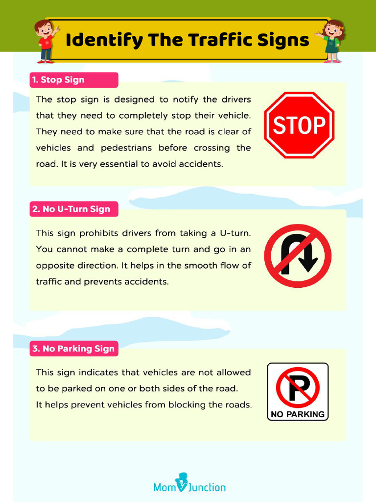 Printable Traffic Signs Road Safety Worksheets For Kids | PDF