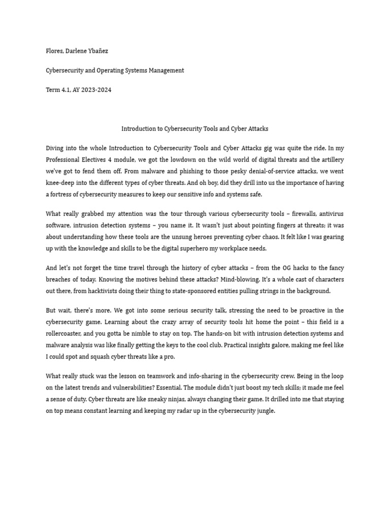 Introduction To Cybersecurity Tools And Cyber Attacks Pdf