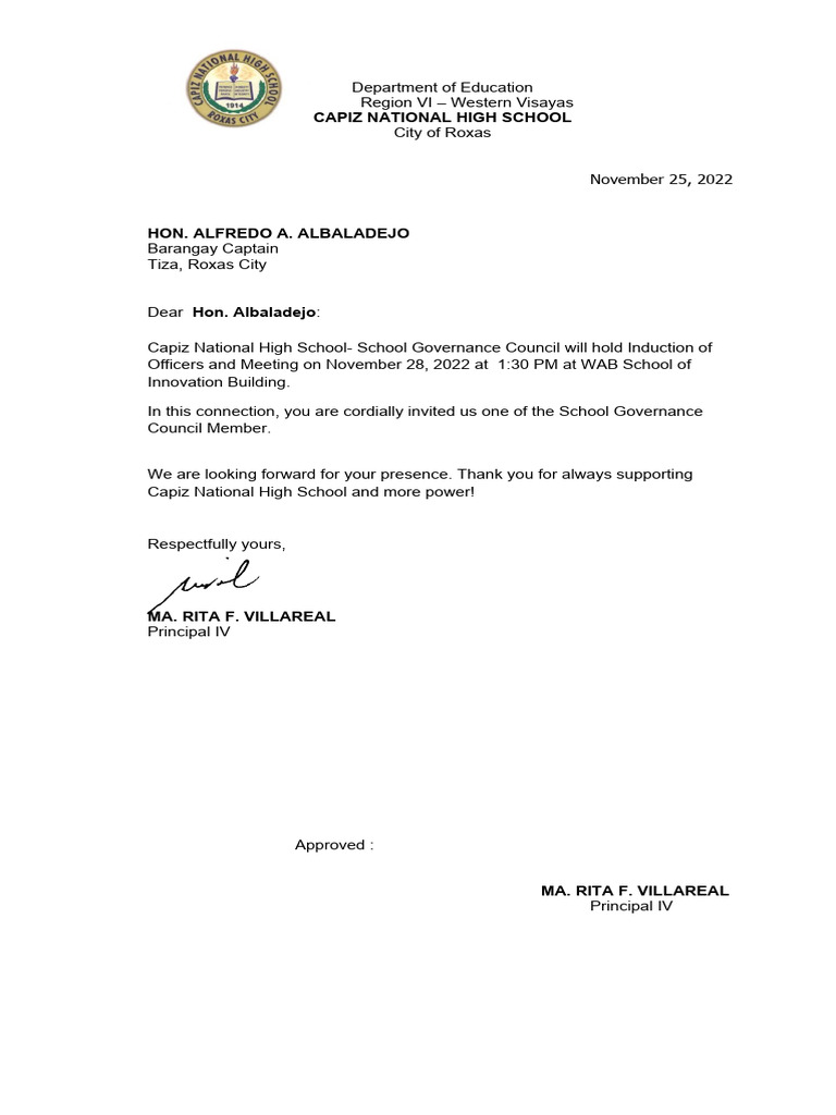 letter to brgy captain | PDF