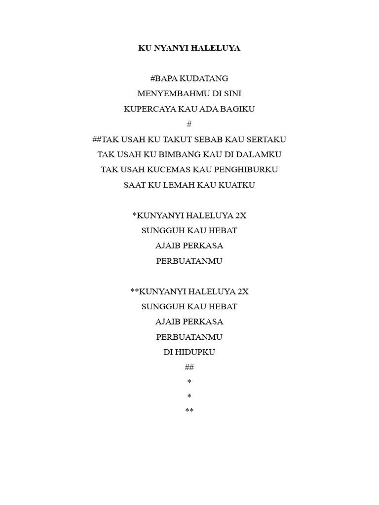 Ku Nyanyi Haleluya | PDF